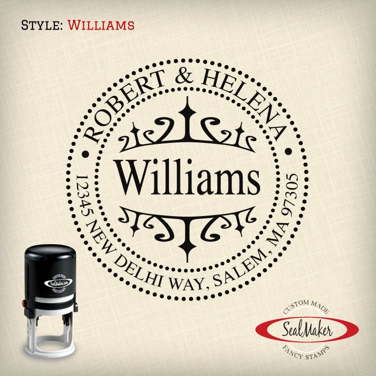 Custom Self-Inking Address Stamp Williams | Etsy