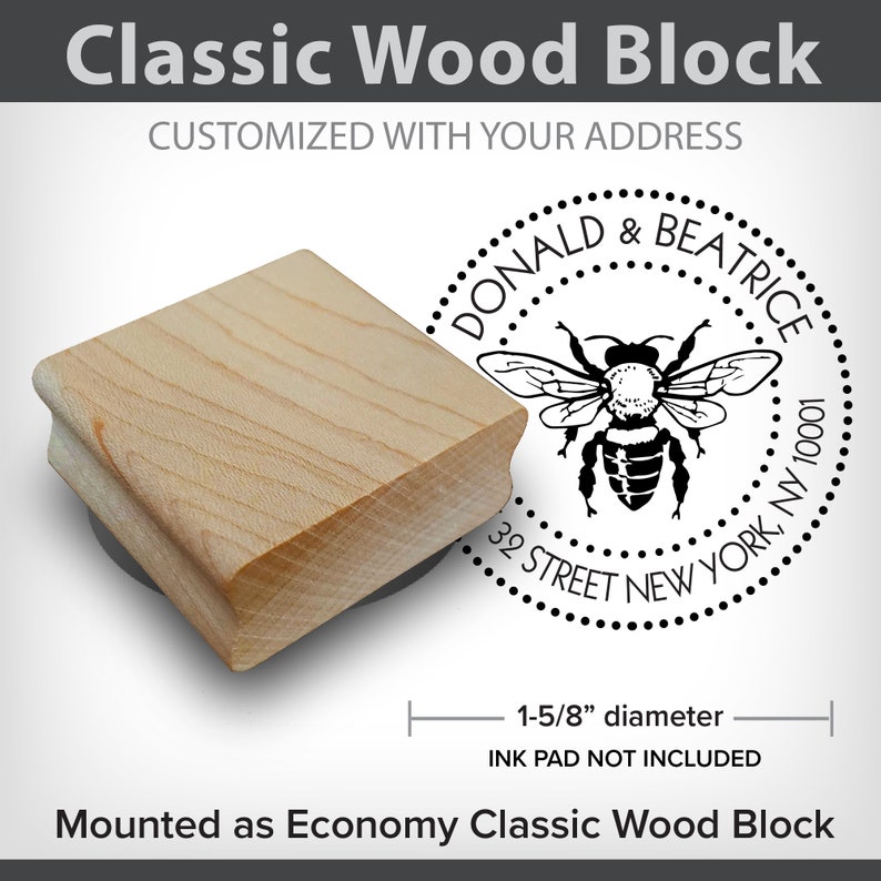 Custom Self-inking Address Stamp buzzing Bee | Etsy