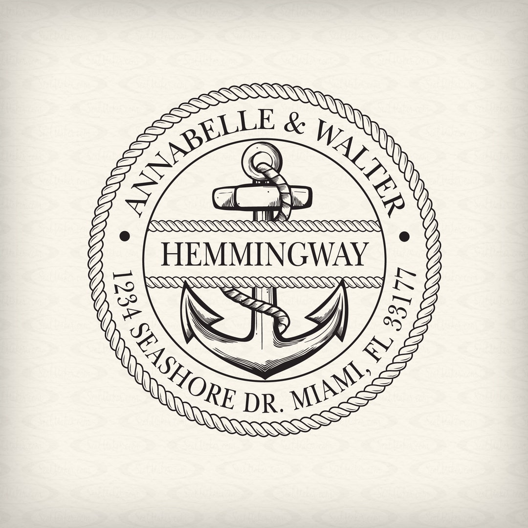 Custom Self-inking Address Stamp, Anchor, Maritime Theme marine-1 - Etsy