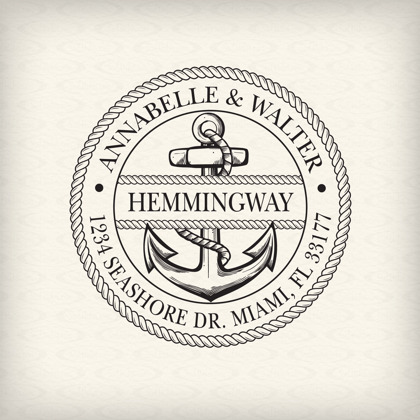 Custom Self-inking Address Stamp Anchor Maritime Theme - Etsy