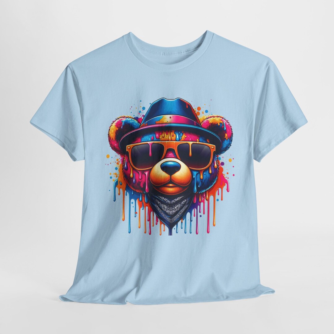 Color Drip Daddy Bear Heavy Cotton Tee - Etsy