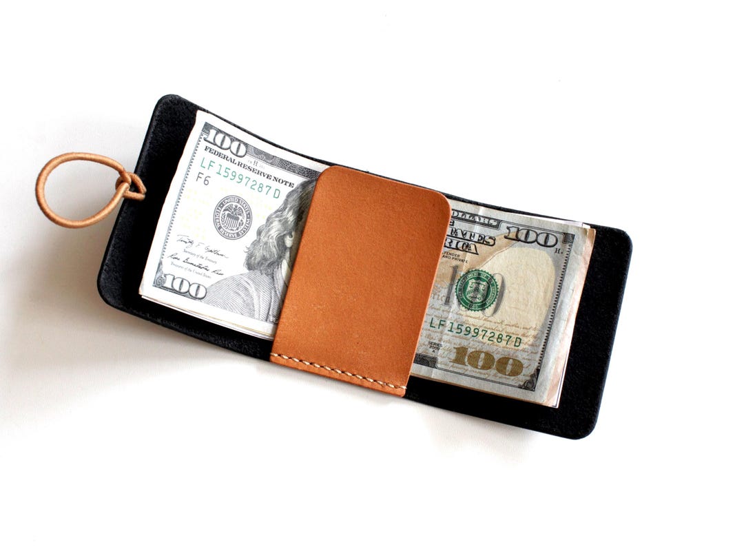 Edc Money Roll Wallet, Minimalist Leather Wallet, Banknotes Rolled ...