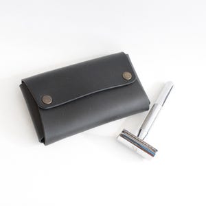 Handmade Leather Shaving Kit Holder, Grooming Gift for Men, Leather ...