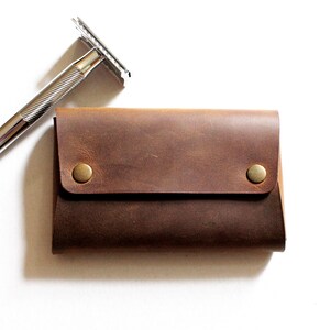 Handmade Leather Shaving Kit Holder, Grooming Gift for Men, Leather ...