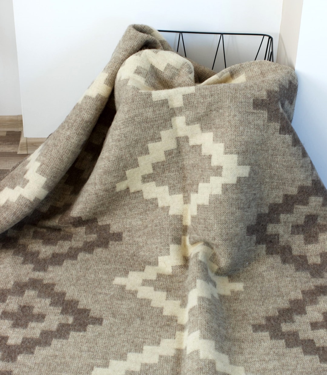 Soft Ethnic Wool Blanket/ Natural Wool Throw Blanket - Etsy