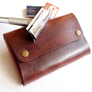 Handmade Leather Shaving Kit Holder, Grooming Gift for Men, Leather ...
