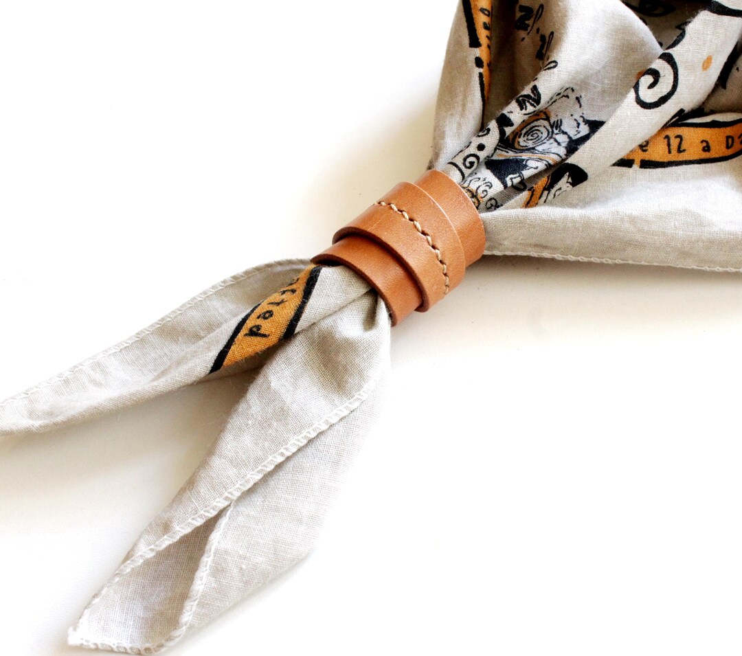 Rustic Leather Bandana Slide Ring| Western Scarf Slide| Cowboy Scarf ...