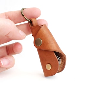 EDC Leather Key Holder, Natural Leather Key Organizer, Leather Key Ring ...