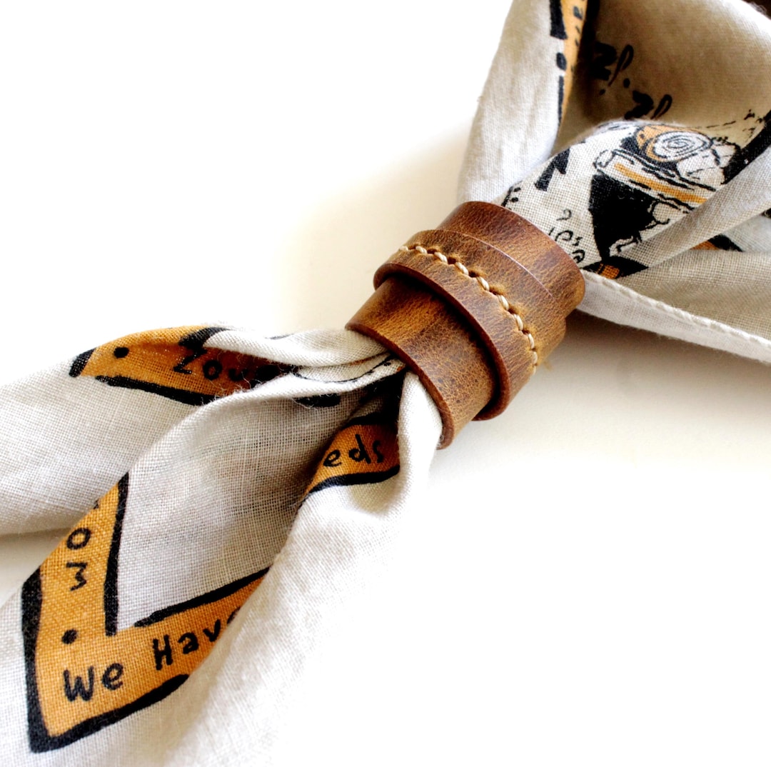 Rustic Leather Bandana Slide Ring| Western Scarf Slide| Cowboy Scarf ...