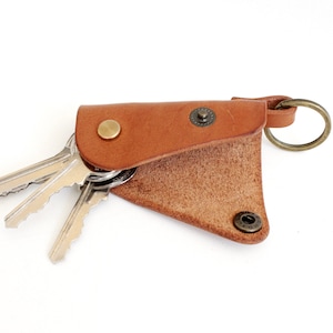 EDC Leather Key Holder, Natural Leather Key Organizer, Leather Key Ring ...