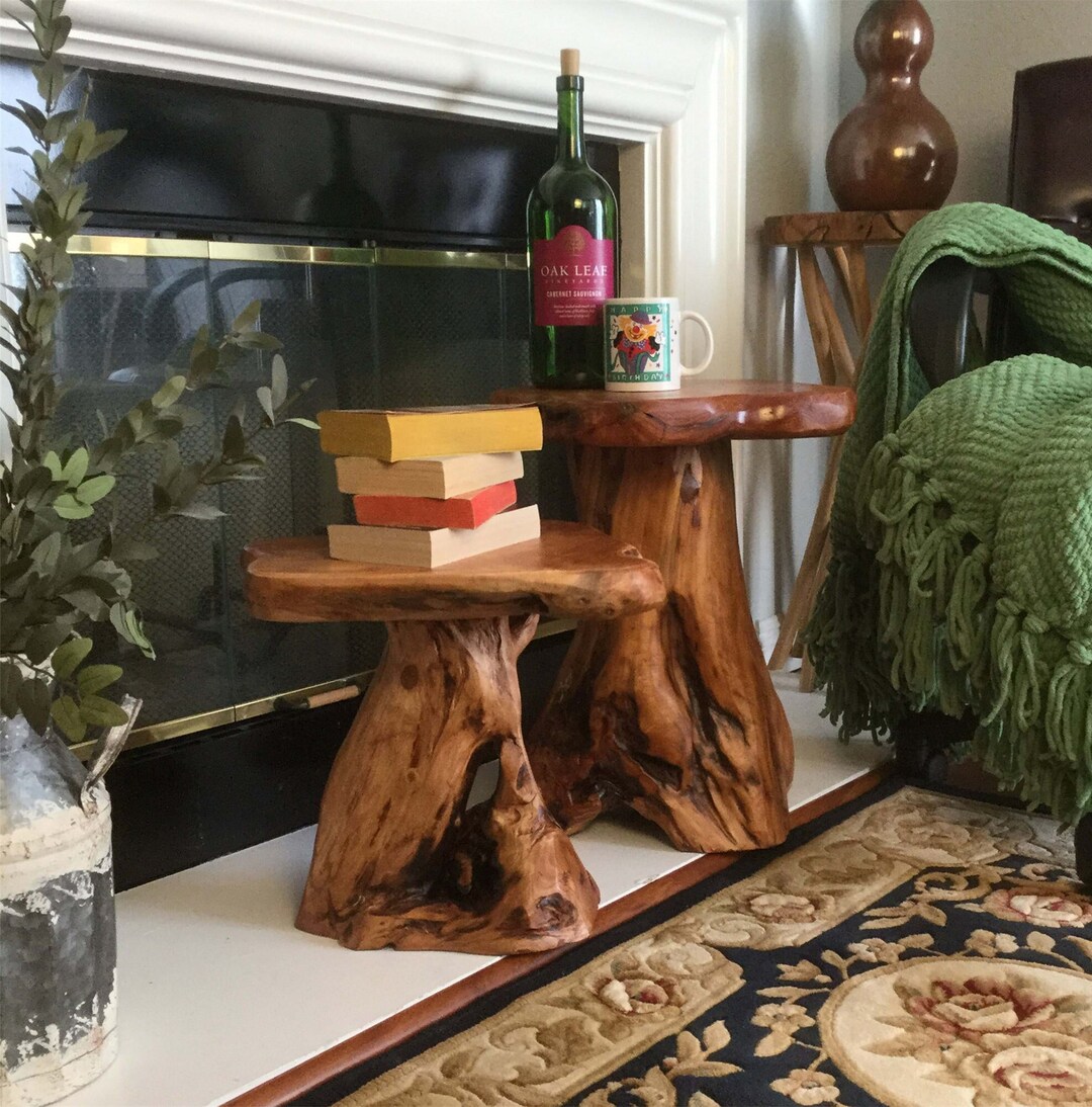 Tree Stump Stool Outside Furniture Natural Edge Side Table - Etsy
