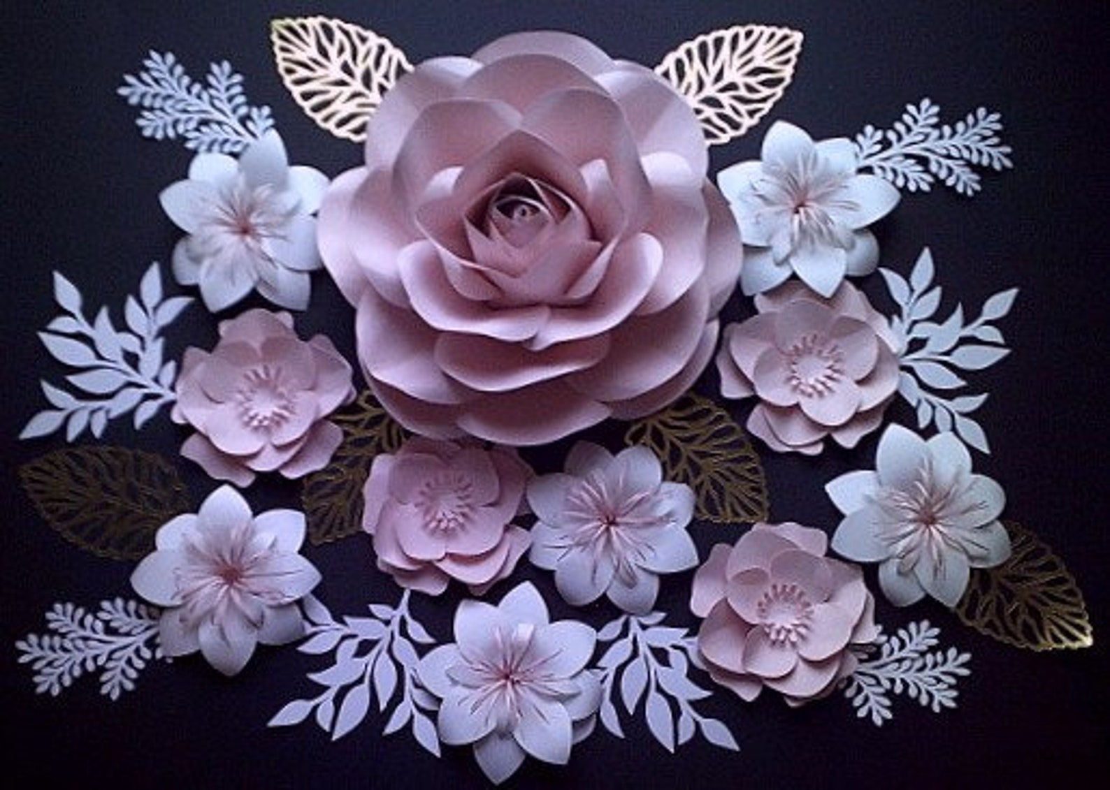 11pc Blush Pink Paper Rose Set/wall Decor/nursery/girls Room | Etsy