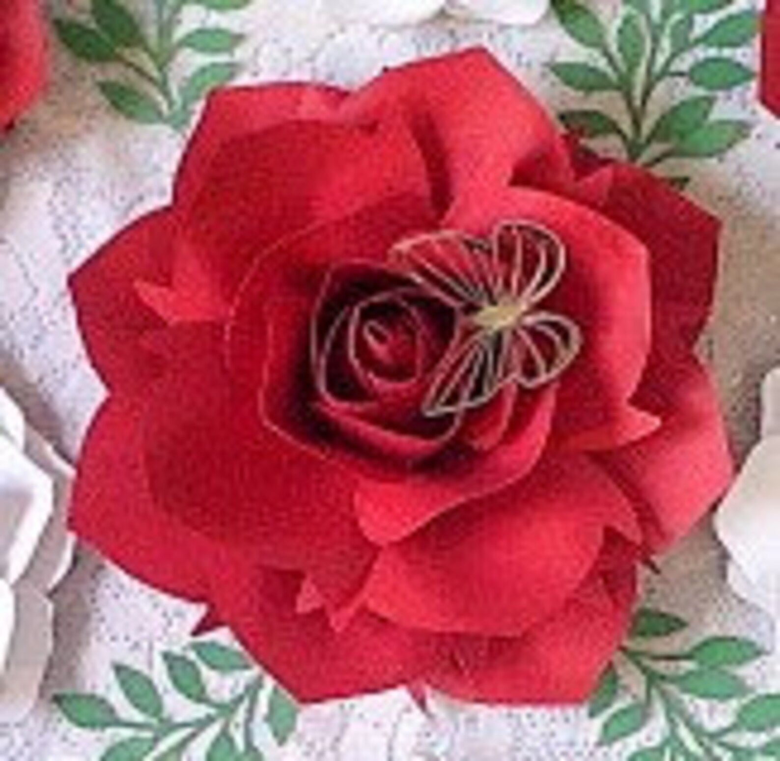 13pc Red Paper Roses With Gardenias Butterflies Set Wall - Etsy