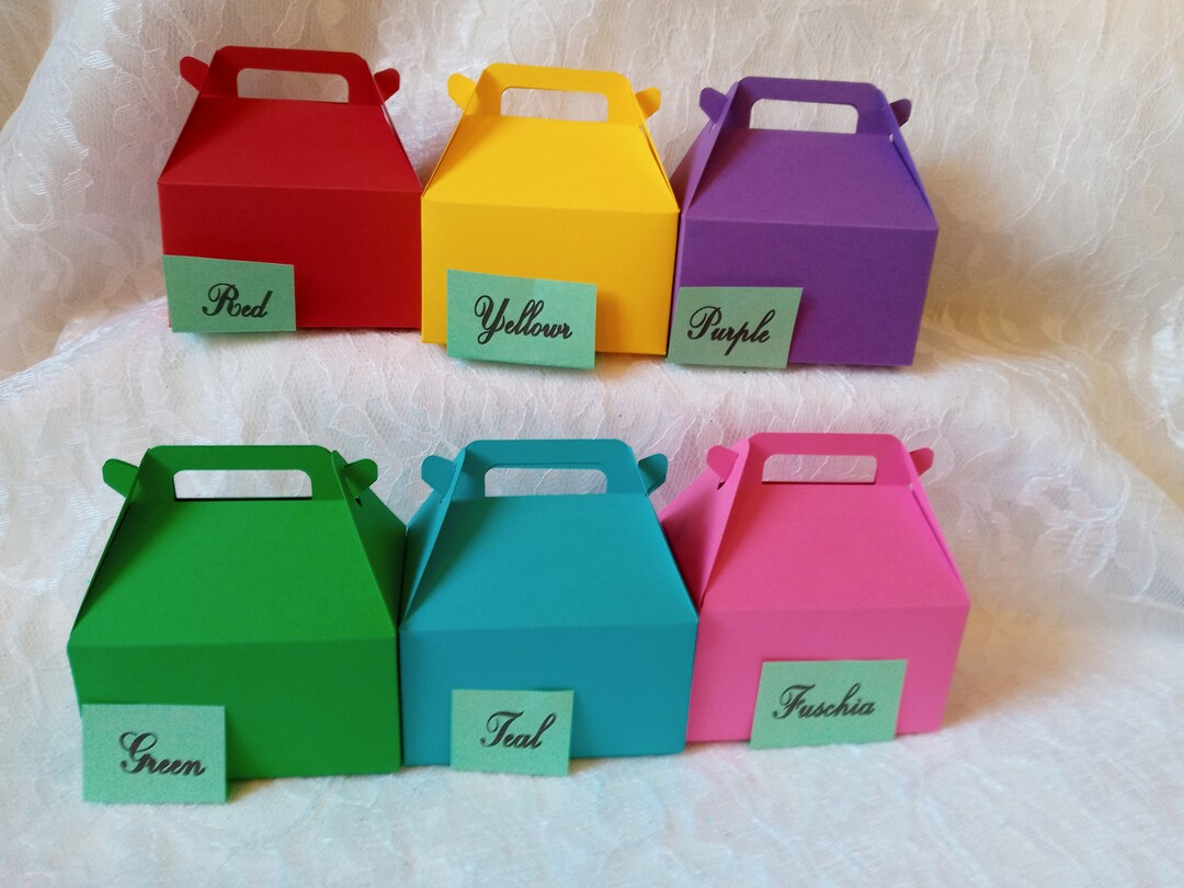 Party Favor Gable Box, Treat Box, Party Favor Box, Mini Favor Box ...