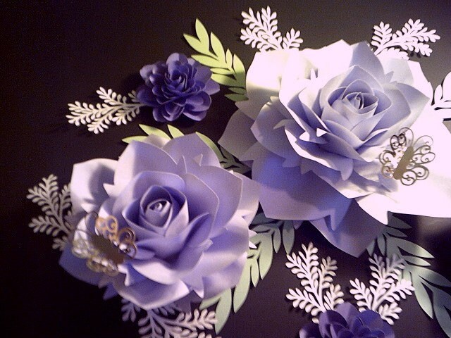6pc Purple Paper Rose set/wall decor/nursery/girls | Etsy