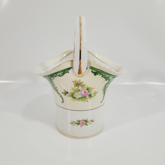 Noritake Basket Planter Vase Fine China Porcelain Floral | Etsy