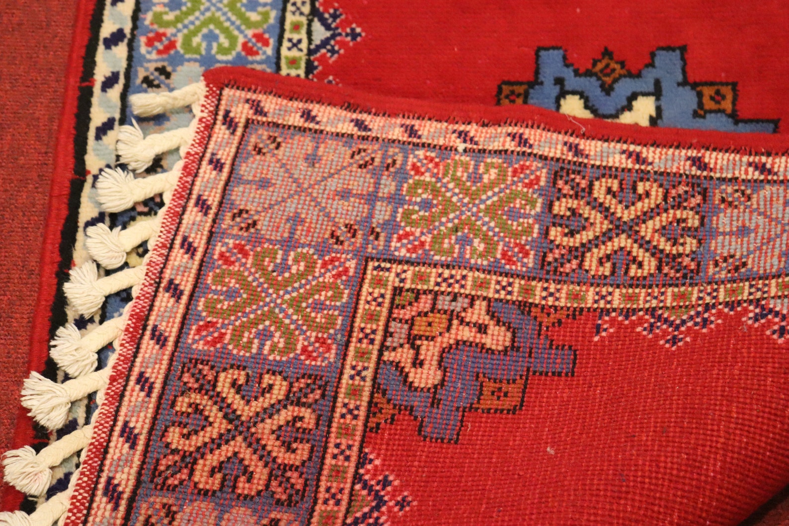 Size 2 8 X 4 9 Feet Vintage Turkish Red Oushak Small Gabbeh Etsy