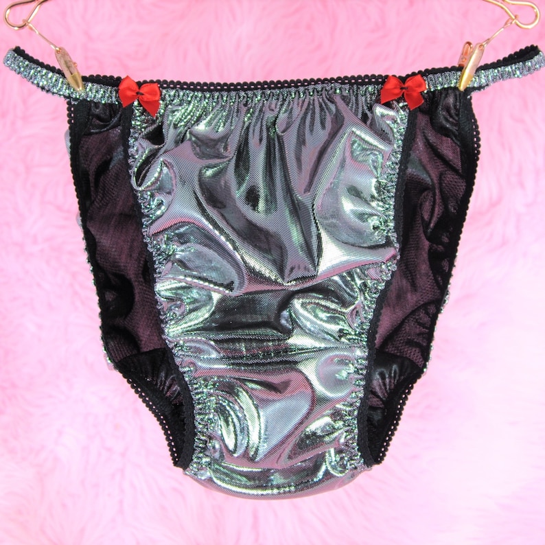 RARE SILVER Black Shiny Metallic Foil Super Glossy String - Etsy