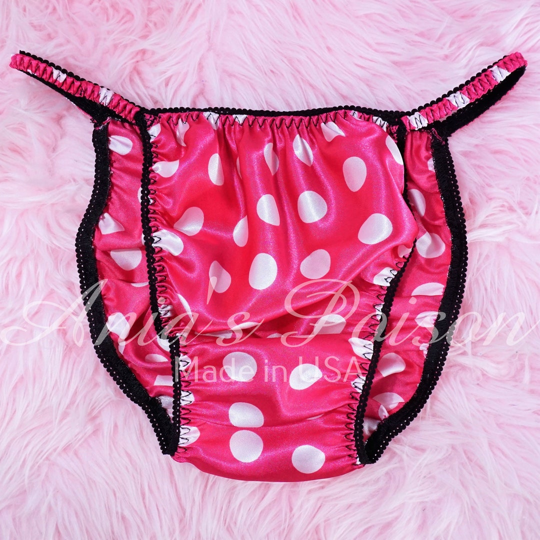 Ania's Poison Hot Pink Polka Dot MENS PANTIES Princess String Bikini ...