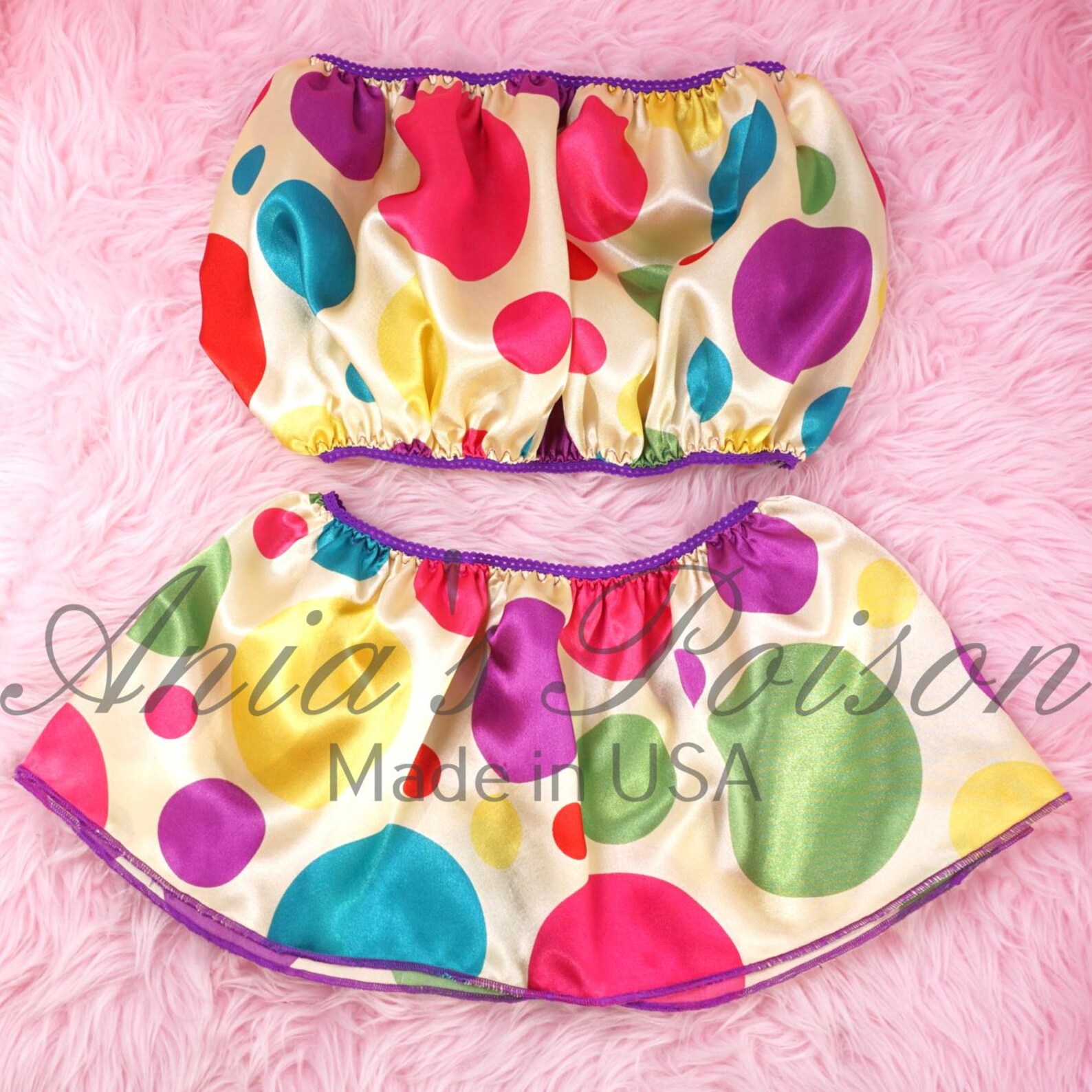 Rainbow Dot Satin Panties Ania's Poison Cut Sissy MENS SATIN Beautiful ...