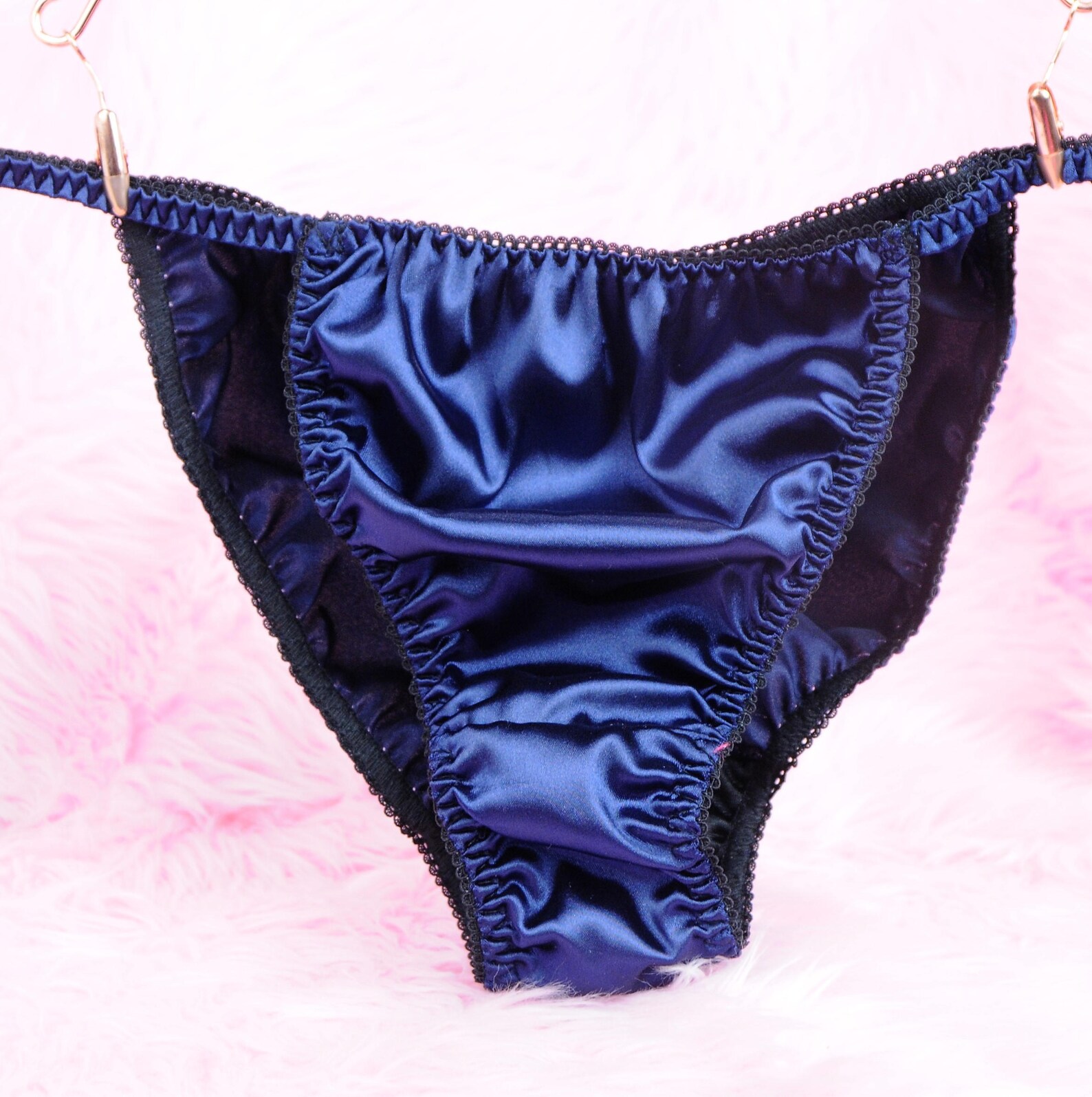 Sissy Satin Panties For Men Navy Blue Silky Soft Silky Shiny Etsy