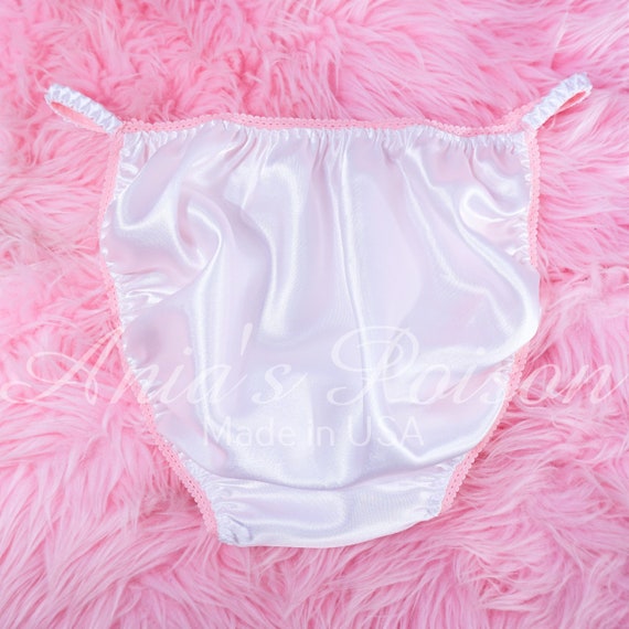 VINTAGE STYLE Noir Brillant Satin Shiny High Cut Flutter Sissy TAP Culotte Slip OS Meilleure ...