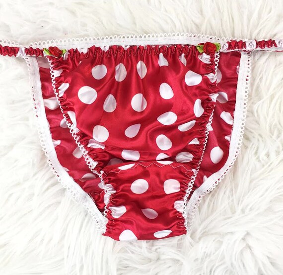 Super Soft RED Polka Dot Shiny String Bikini Sissy Mimi Mouse - Etsy