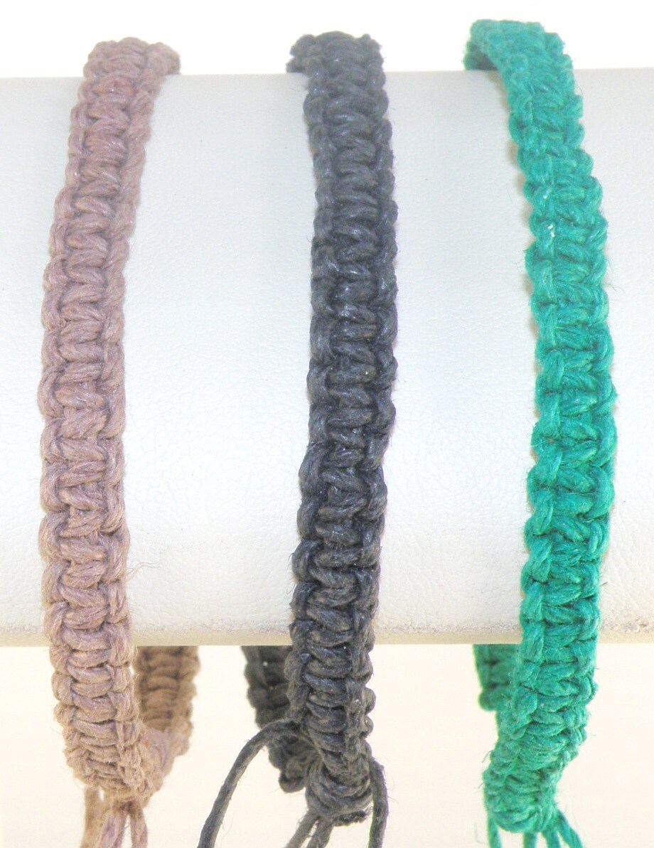Hemp Macrame / Macramé Bracelet Adjustable Sizes Assorted | Etsy