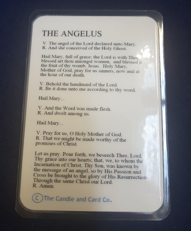 The Angelus Prayer Card Angelus Prayer Religious Card - Etsy