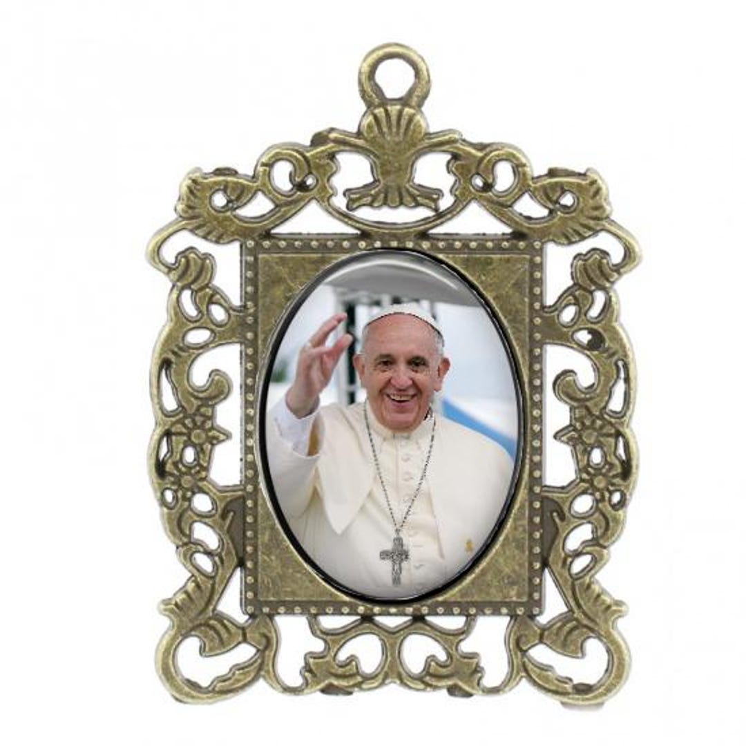 Pope Francis Rosary Center, Antique Ornate Frame - Etsy