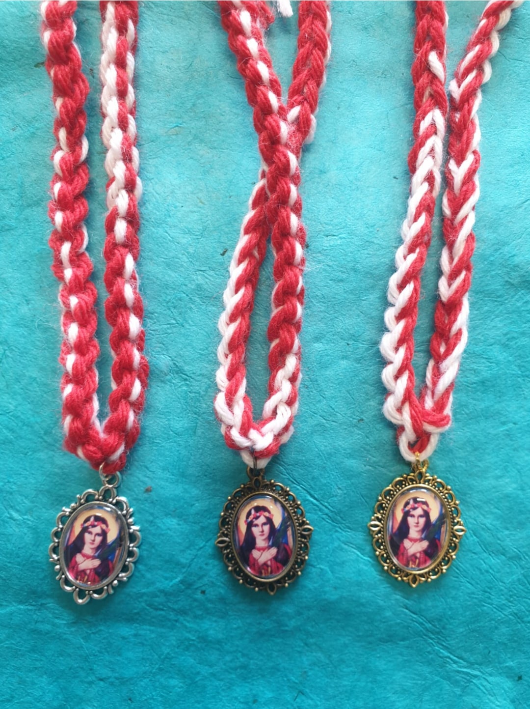 St. Philomena Crocheted Cord Bracelet, Friendship Bracelet, Religious ...