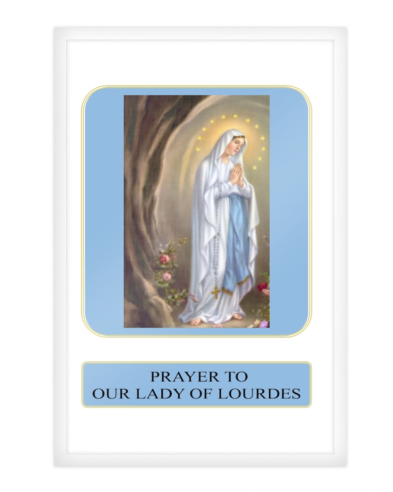 Our Lady of Lourdes Prayer Card Catholic Gifts Religious | Etsy