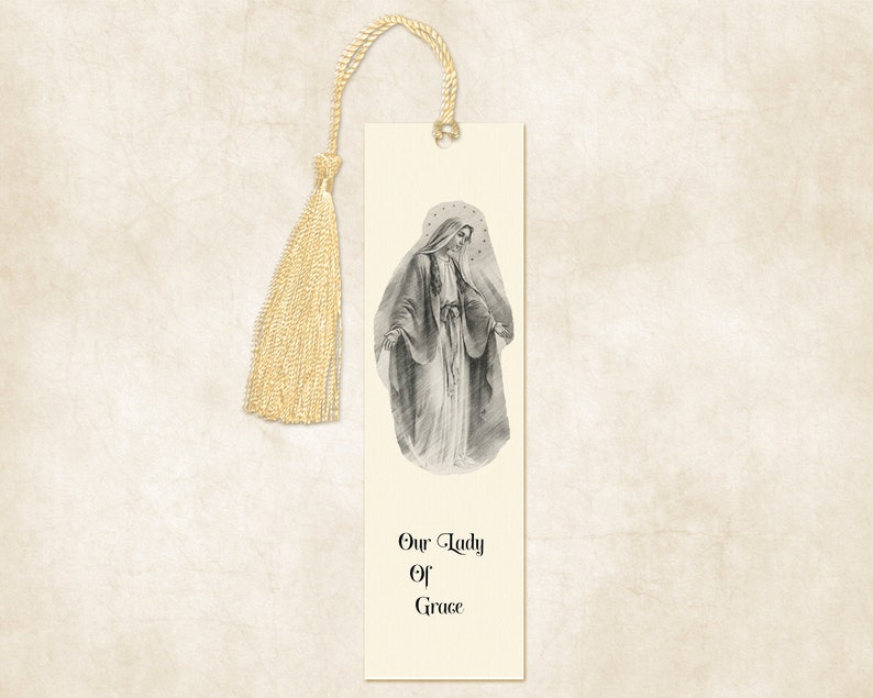 Our Lady of Grace, Bookmark, Prayer Card, Virgin Mary, Catholic Gifts ...