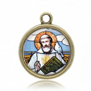 Saint Columbanus, Religious Medal, Religious Pendant, Catholic Medal ...