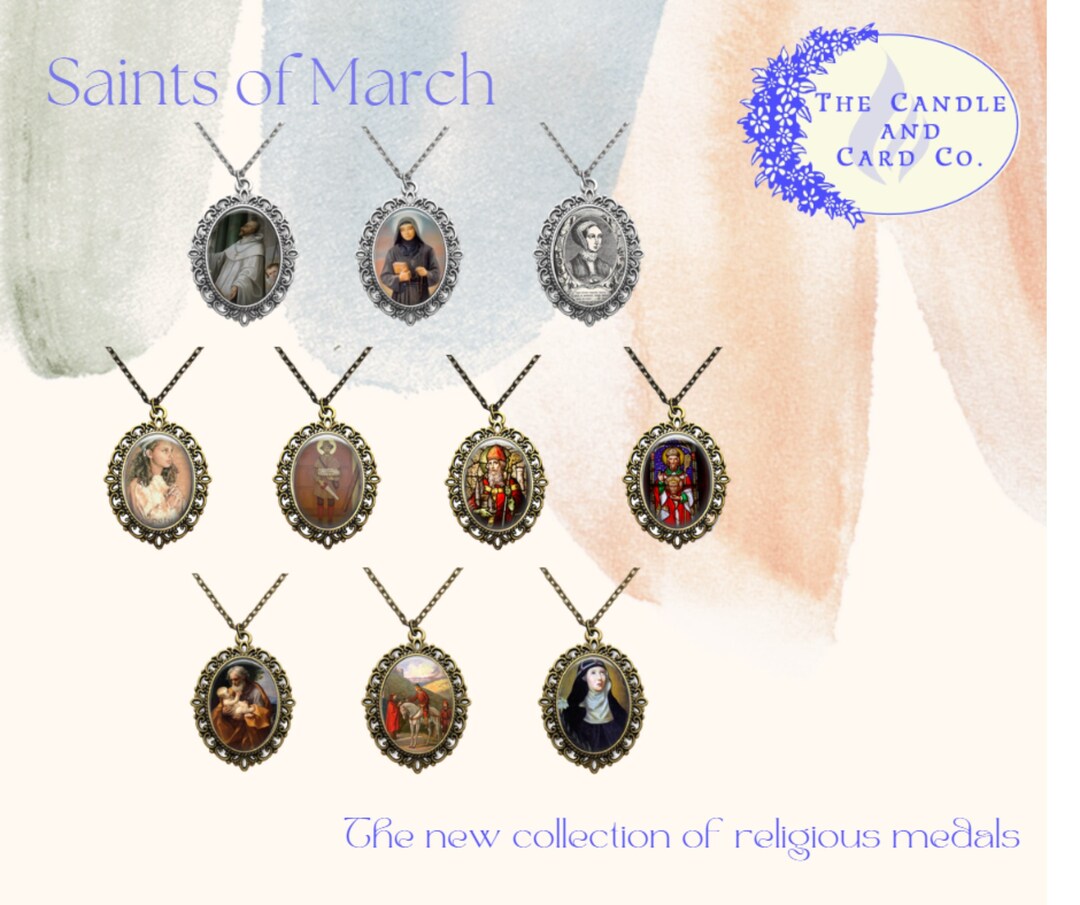 March Saints, Set 10 Religious Medal, Catholic Gift, Catholic Medal ...