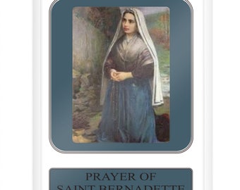 St Bernadette Prayer Card - Etsy