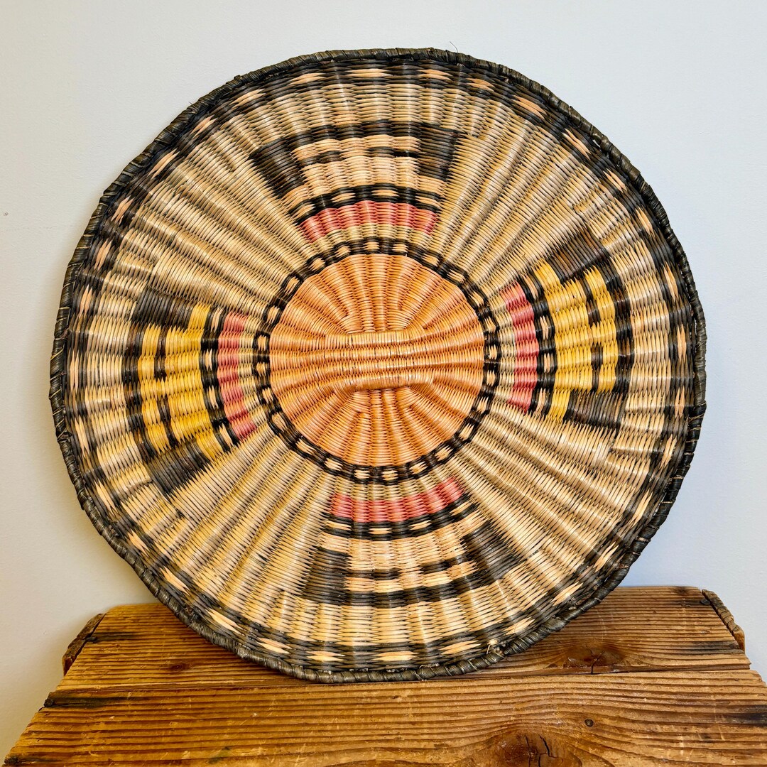 Vintage Hopi Plaque Basket With Red Beard Katsina Design, Ca. 1940s ...