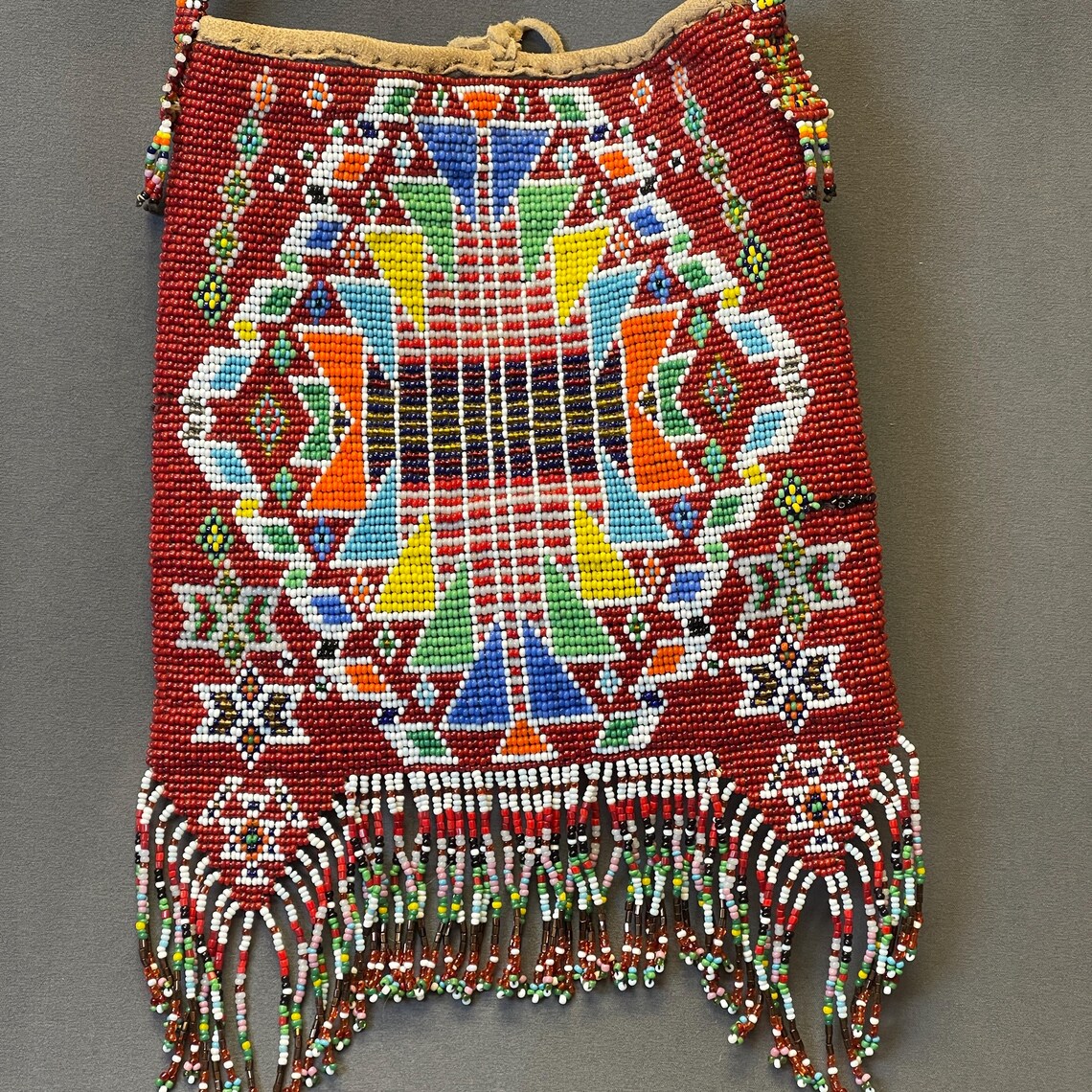 Native American Loom Beadwork Purse With Fringe Vintage: Ca. Mid 20th ...