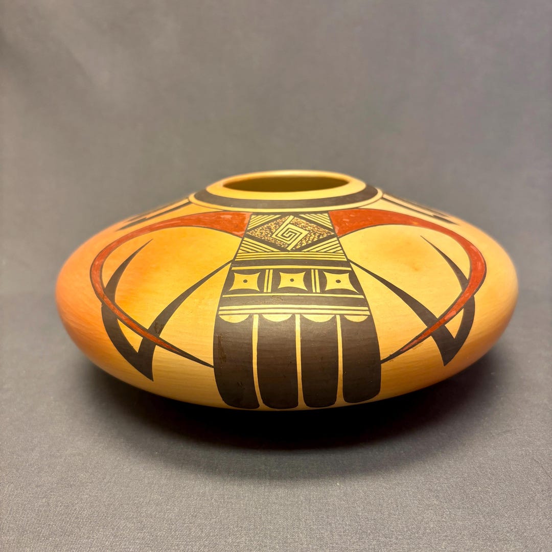 Fawn Garcia Navasie, Hopi Wide Painted Pot With Parrot Design (JM45) - Etsy