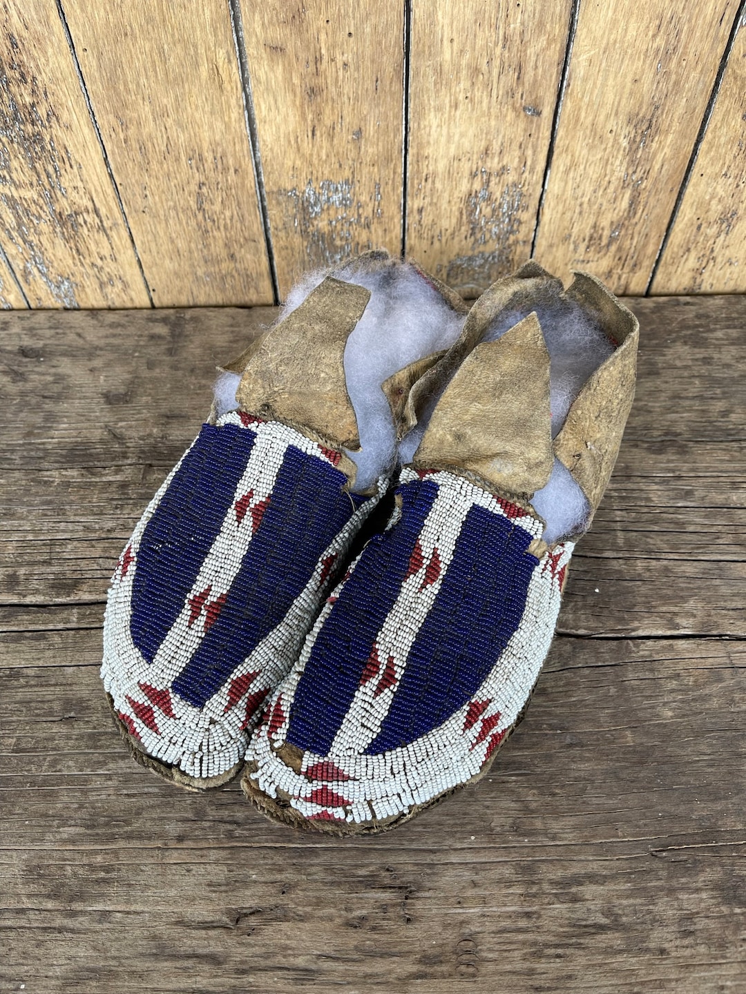 Cheyenne Authentic Native American Beaded Moccasins - Antique Late ...
