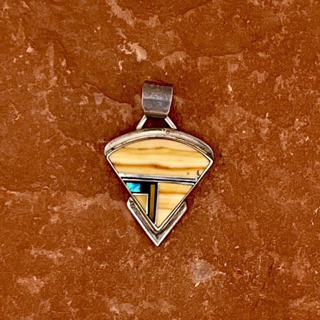 Navajo Inlay Pendant With Jasper and Lab Opal (PZ10) - Etsy