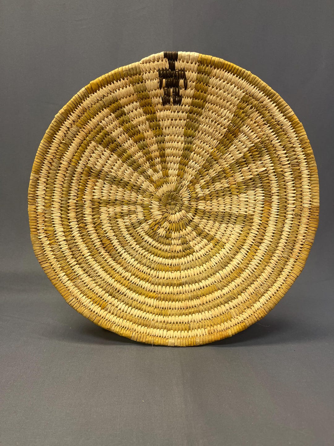Vintage Tohono O'odham (papago) Man in the Maze Design Coiled Basket ...