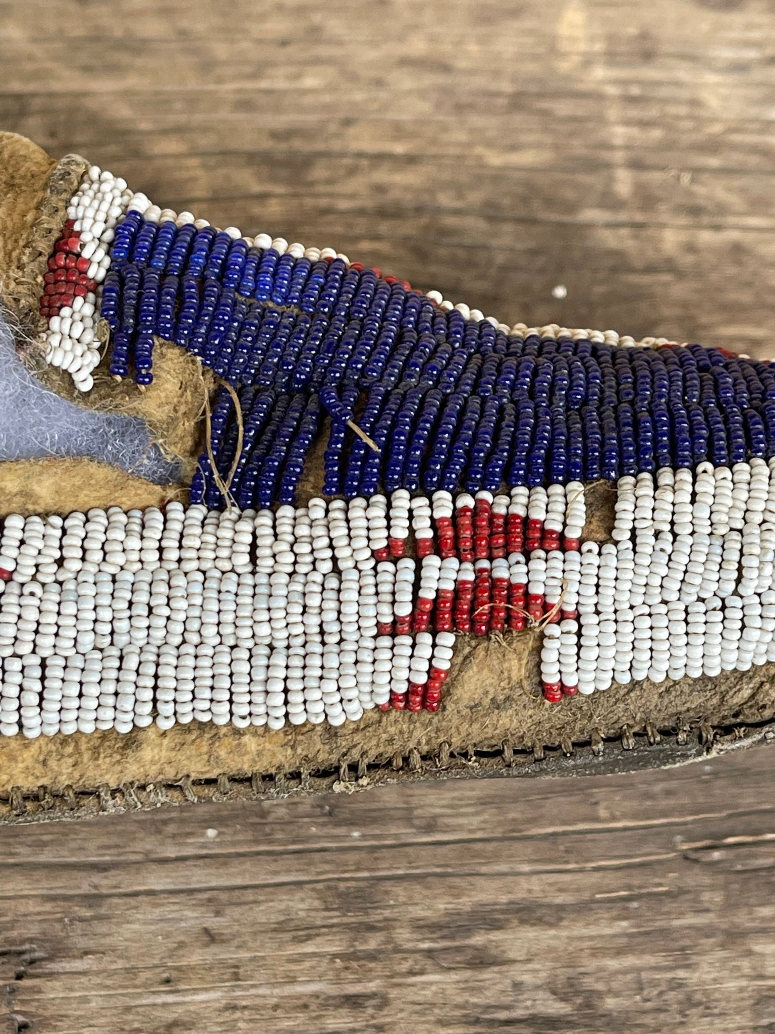 Cheyenne Authentic Native American Beaded Moccasins - Antique Late ...