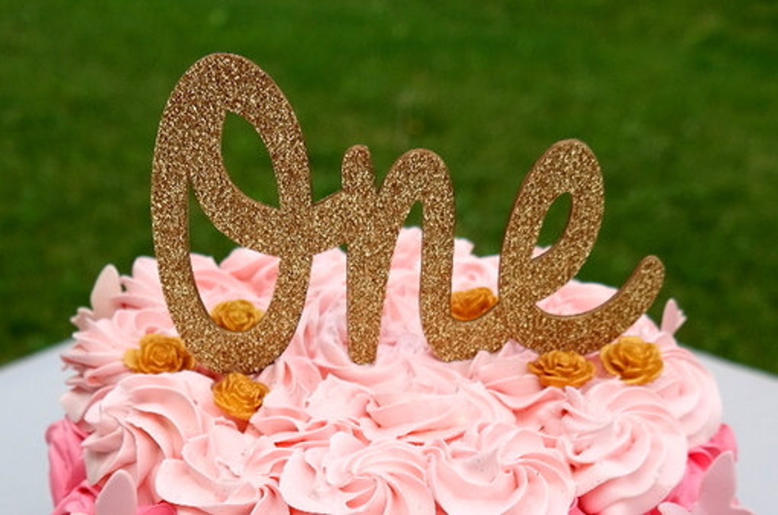 Glitter One Cake Topper Gold Glitter Cake Topper Keepsake - Etsy