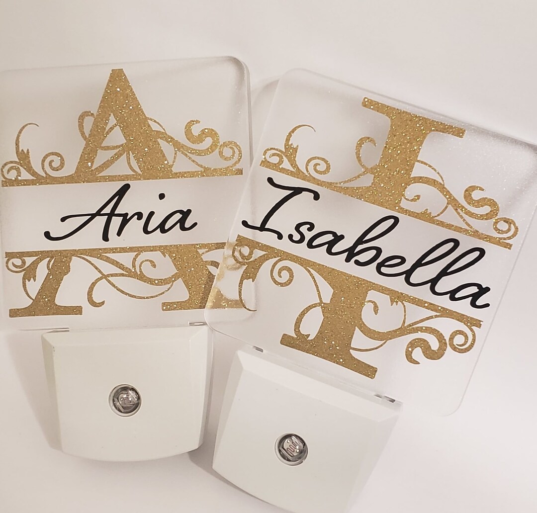 Personalized Monogram LED Night Light, Whimsical Nursery LED Light ...