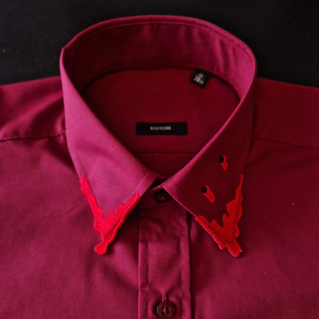 Blood Vampire Bite Shirt With Embroidered Collar - Etsy