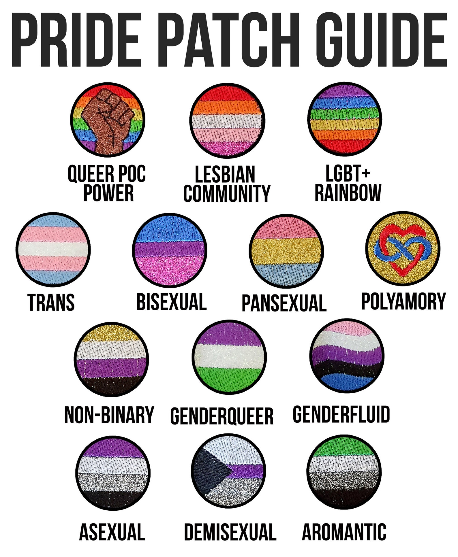 LGBT Gay Pride Round Scout Glitter Sew or Iron on Embroidery - Etsy