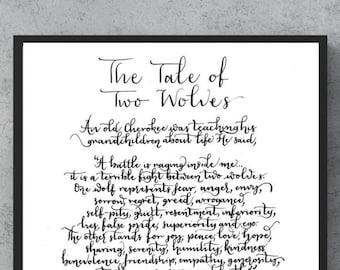 Tale of Two Wolves Poster - Etsy