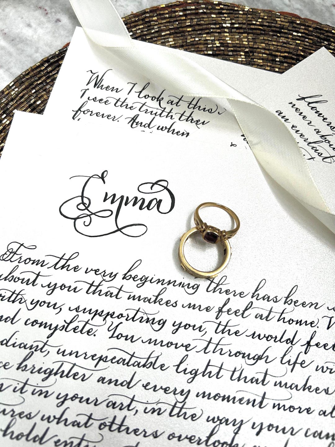Handwritten Calligraphy Letter: Custom, Bespoke Romantic Gift - Etsy