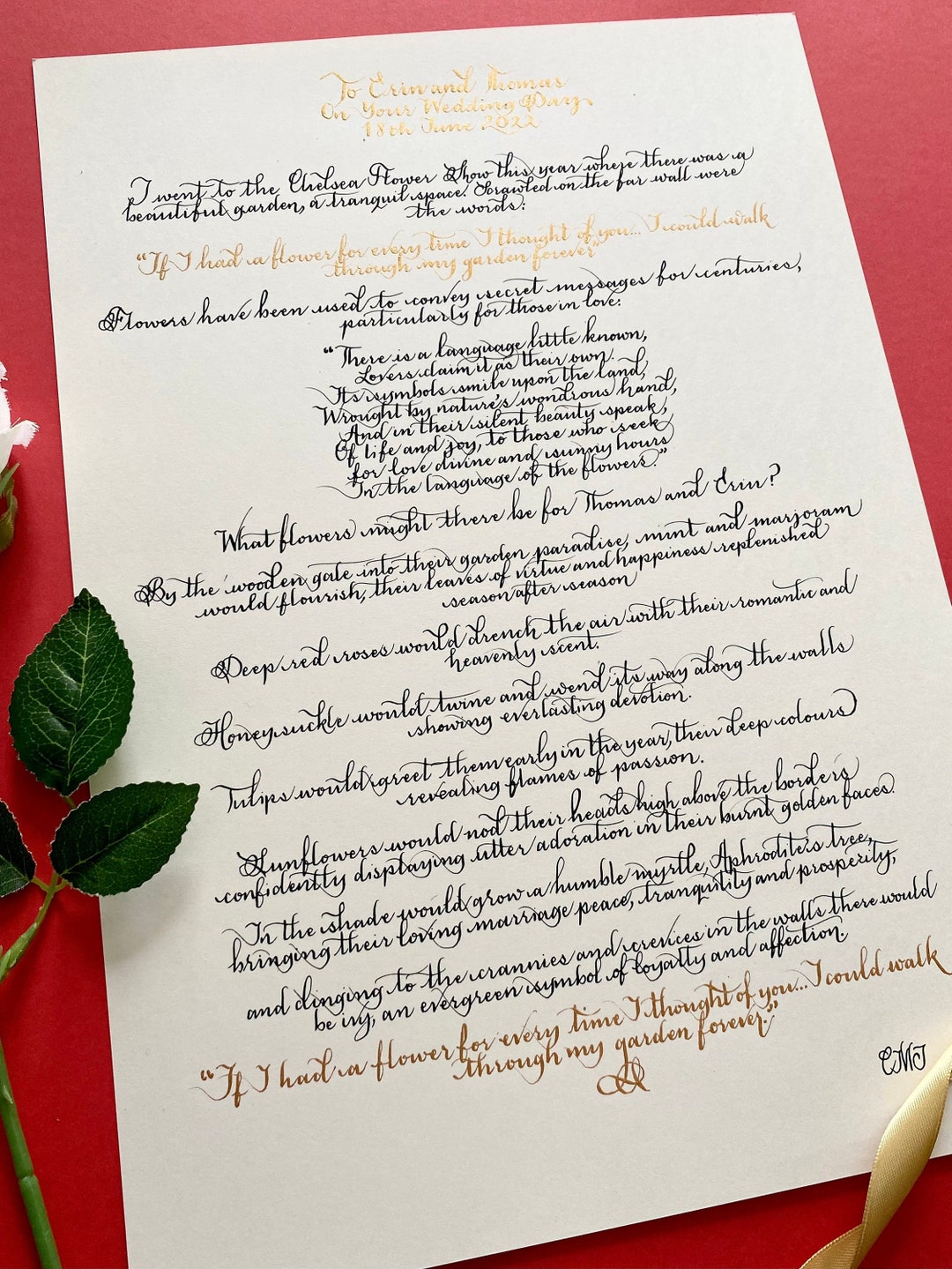 Handwritten Calligraphy Letter Custom Written Letter - Etsy